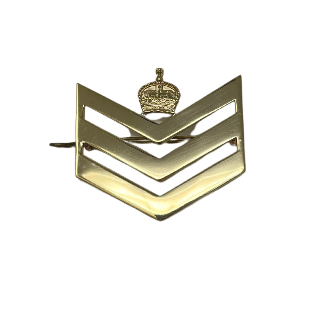 Brass Chevrons with Shanks - Tudor Crown - S/Sgt – Royal Anglian Direct